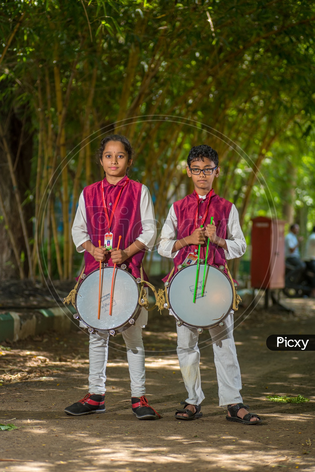 Image of Great Maratha Dol Tasha Pathaks With Drums In a Local Park ...