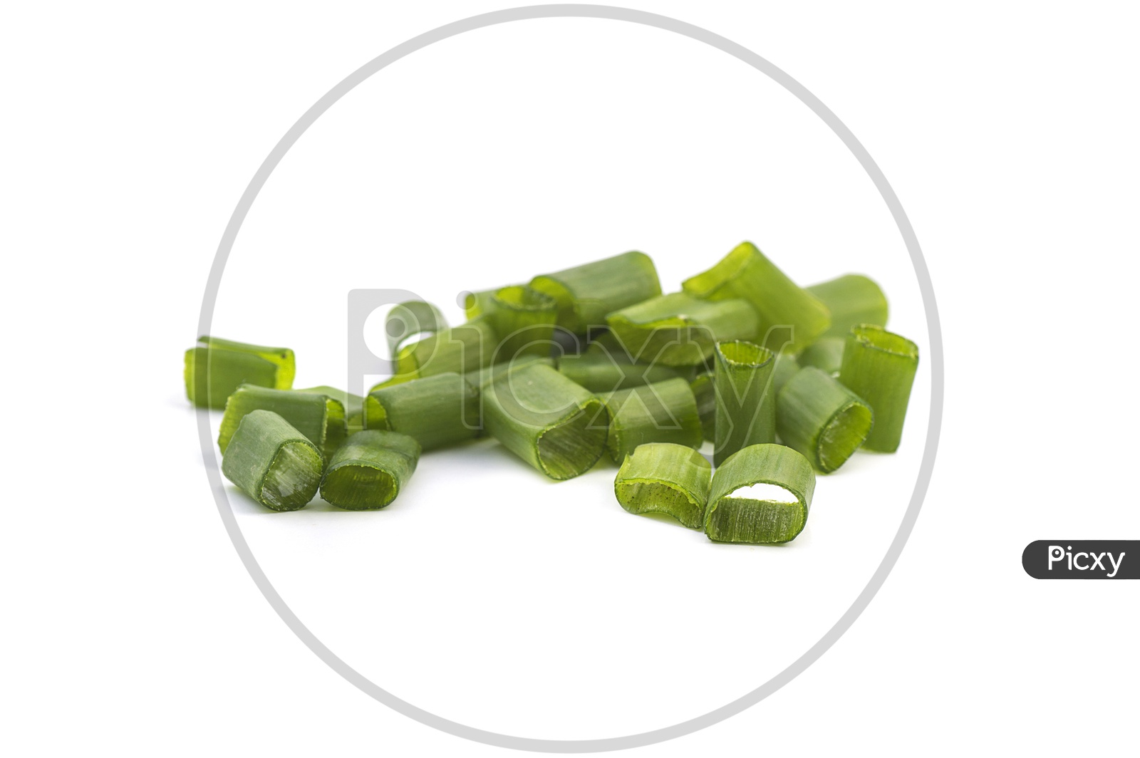 Image of Fresh And Finely Chopped Green Spring Onions on an Isolated ...