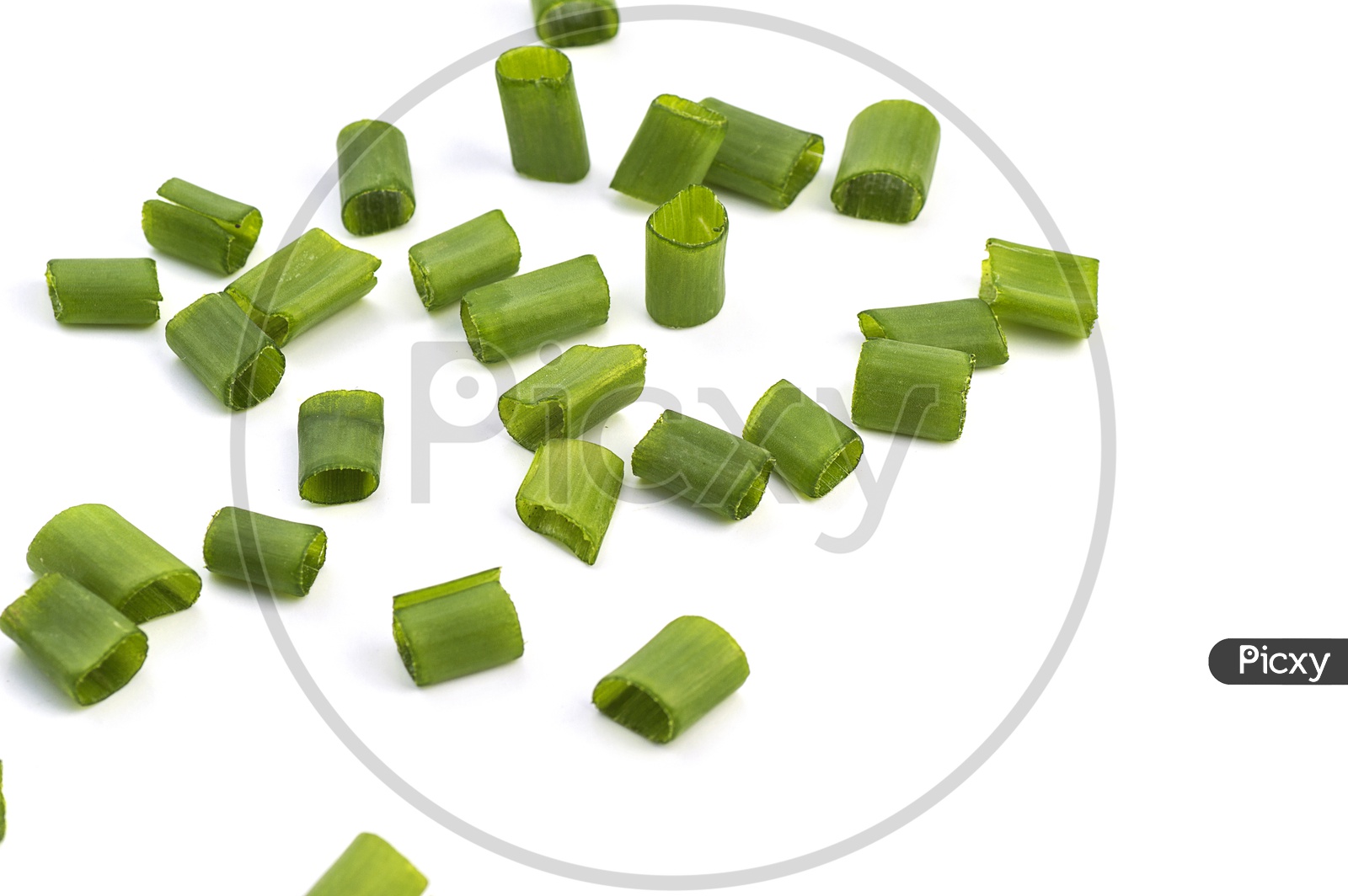Image of Fresh And Finely Chopped Green Spring Onions on an Isolated ...