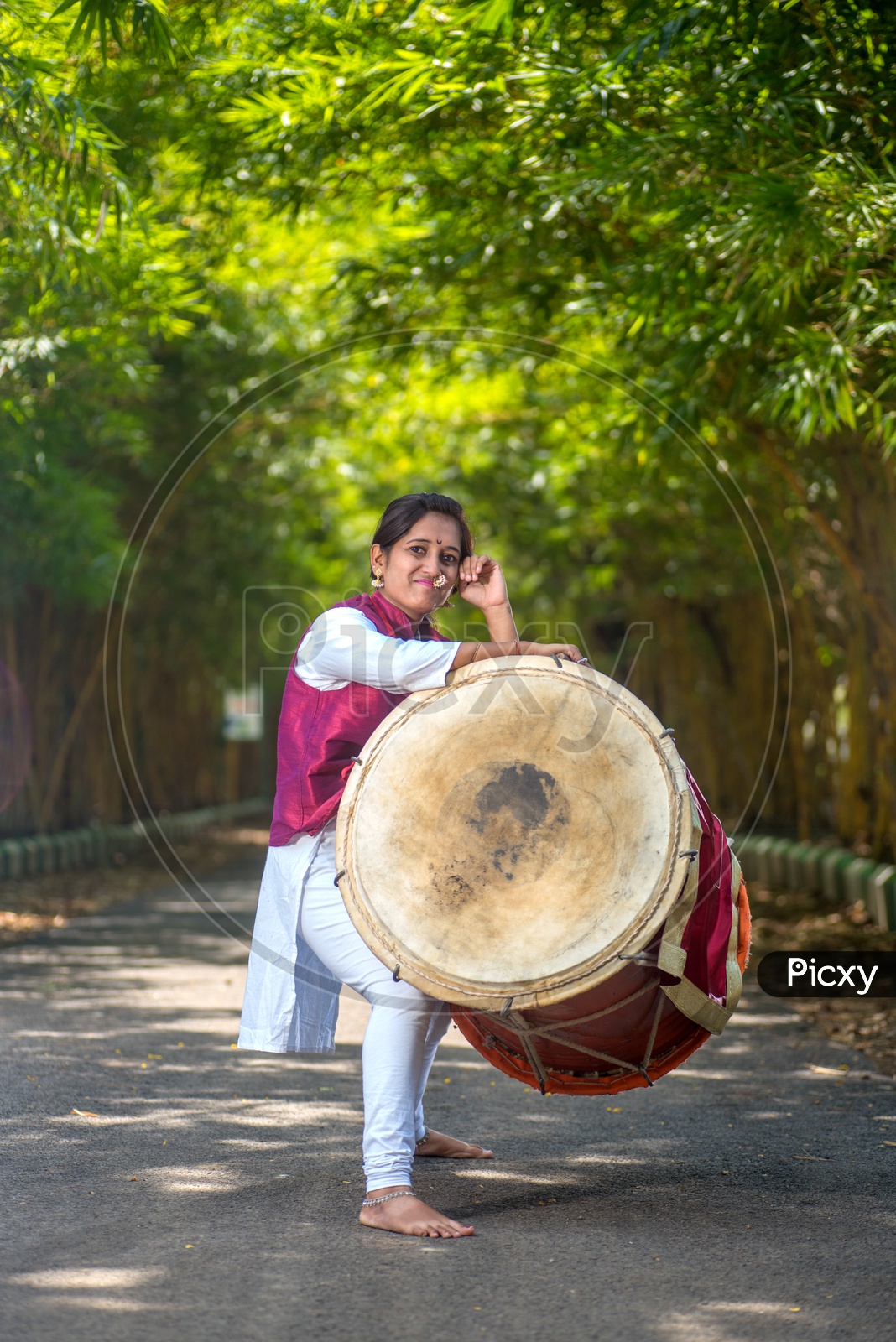 Image of Great Maratha Dol Tasha Pathaks With Drums In a Local Park ...