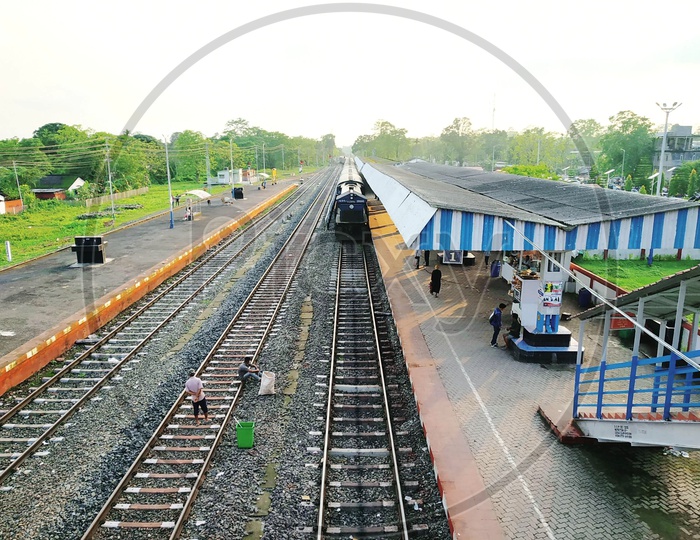 Image of Train Standing In a Indian Railways Railway Station in Rural ...
