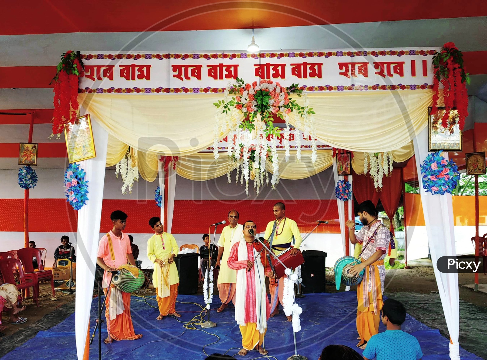 Image of ISCON Har Krishna Artists Performing The Devotional Songs on ...