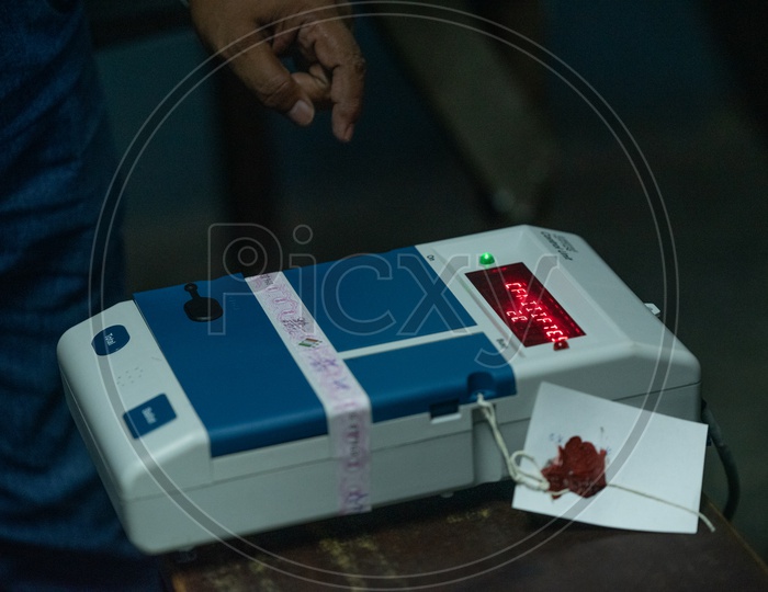 Image of Electronic Voting Machines ( EVM ) Control Unit With Display ...