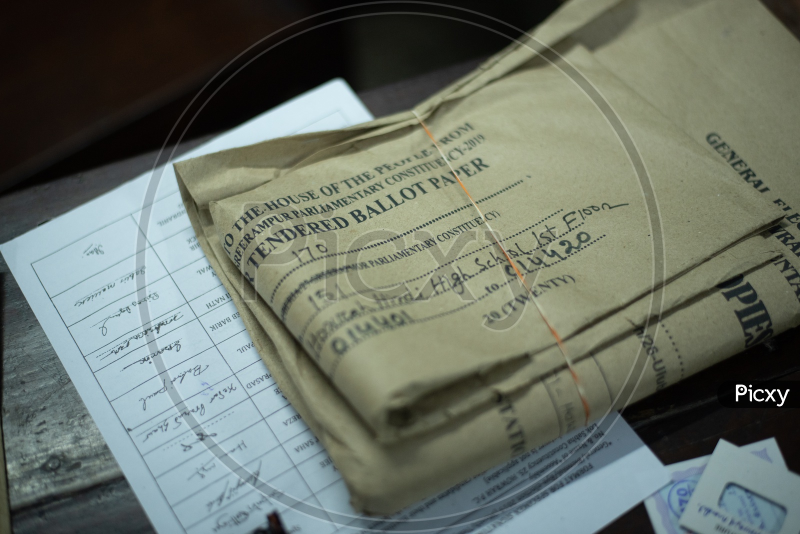 Image of Ballot Papers Details Packets in a Polling Station Table ...