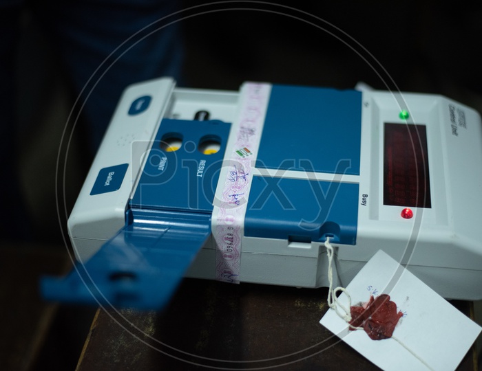 Image of Electronic Voting Machines ( EVM ) Control Unit With Display ...