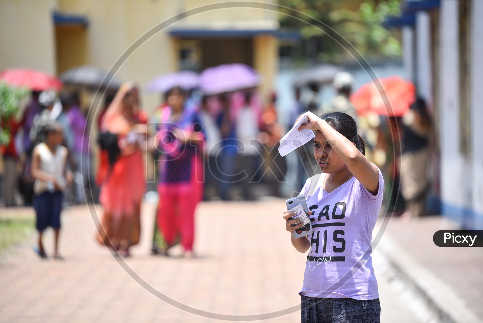 Image of An Indian Young Girl At a Polling Station to Cast Her Vote in ...