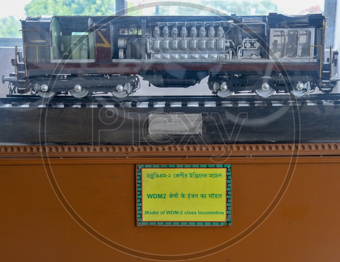 Image of WDM2 Class Engine Locomotive Model in Display At Rail Museum ...