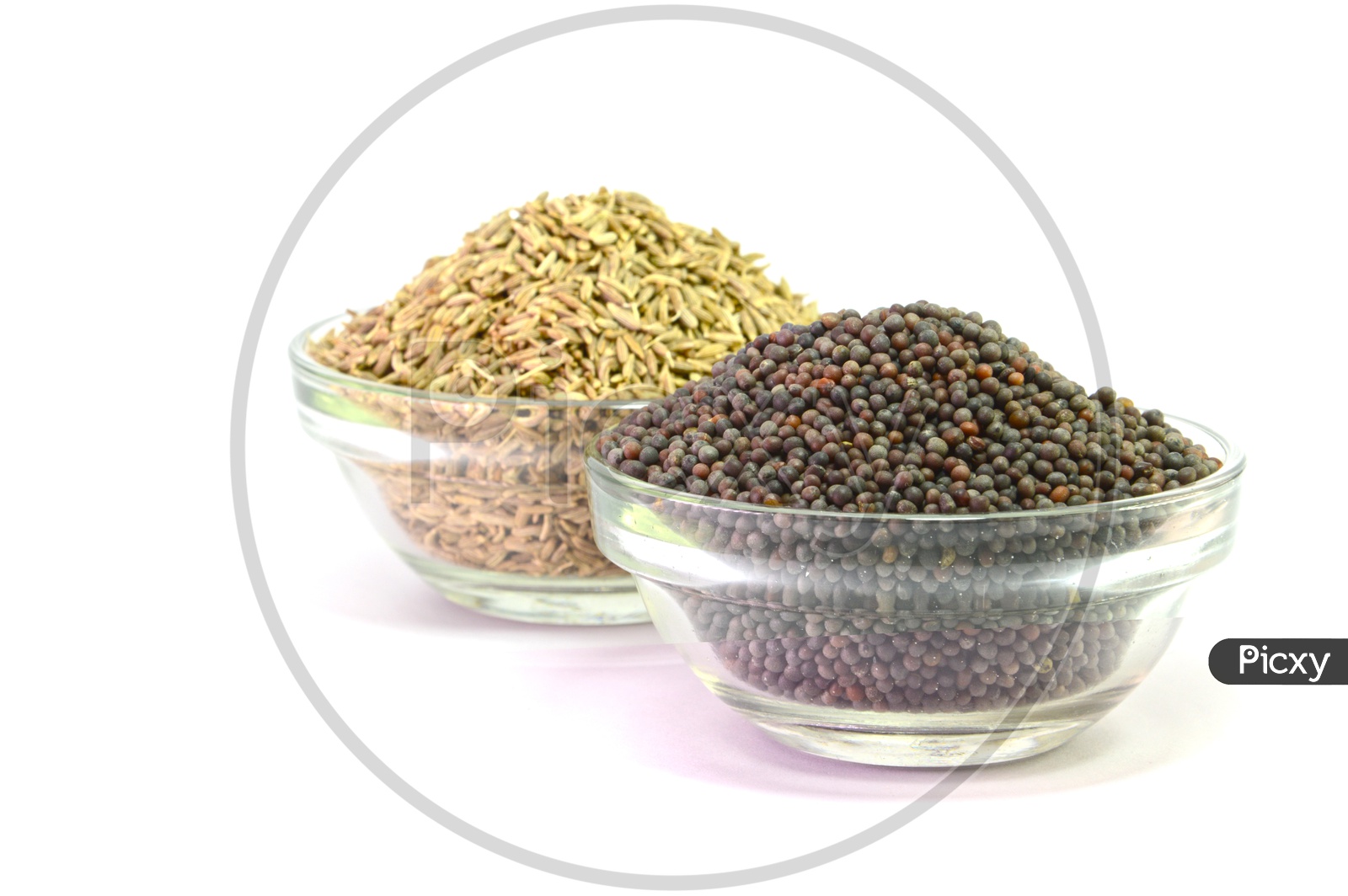 Image of Cumin Seeds Or Jeera And Black Mustard Seeds In Bowls On an ...