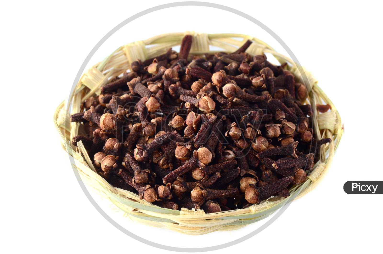 Image of Cloves Or Indian Spice Cloves in a Wooden Weaved Basket On An ...