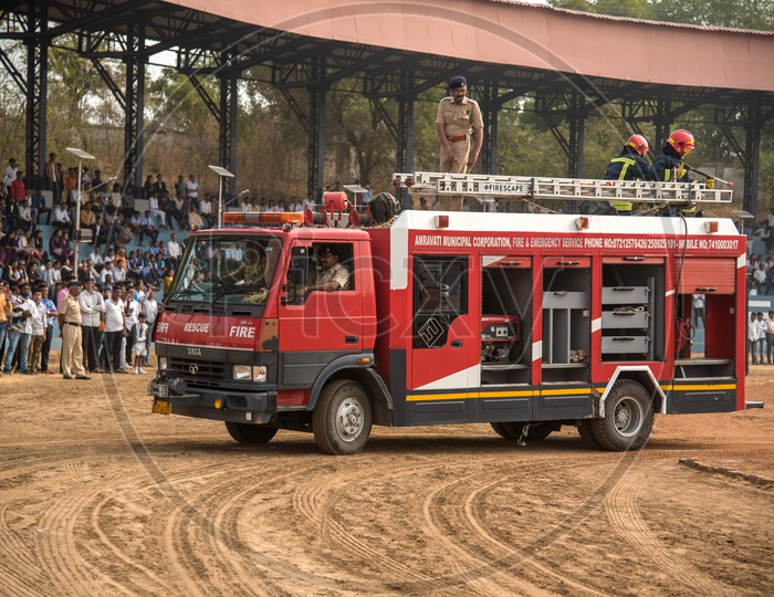 Image of Fire Engine Or Fire Service Vehicle Presentation in ...