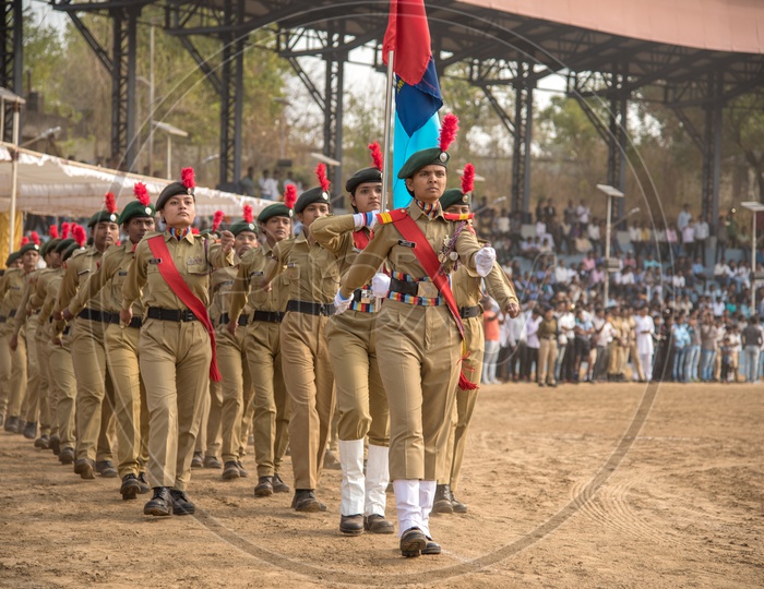 Image of NCC Cadet Girls Marching In Independence Day Parade-RX551667-Picxy