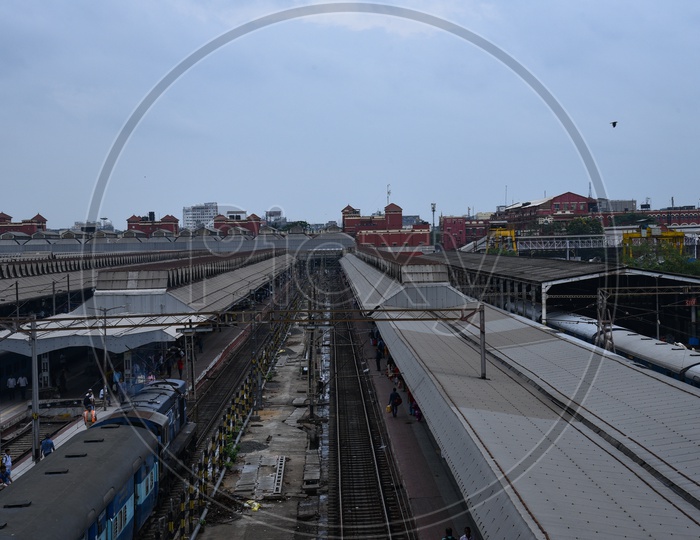 Image of Indian Railway Trains Standing In a Platform At Howrah Central ...