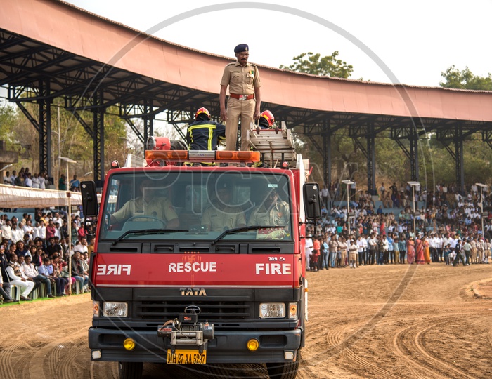 Image of Fire Engine Or Fire Service Vehicle Presentation in ...