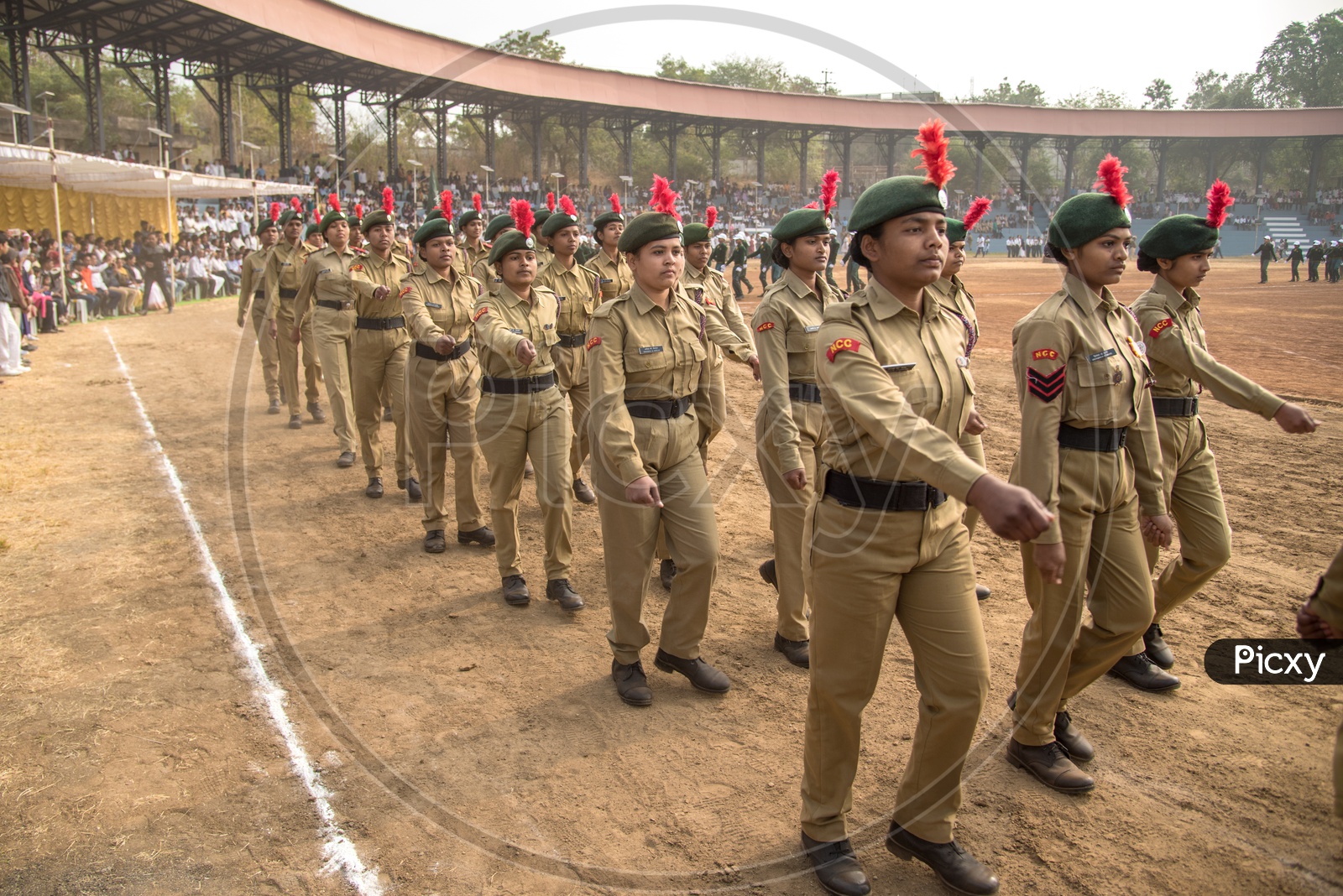 Image of NCC Cadet Girls Marching In Independence Day Parade-IK888876-Picxy