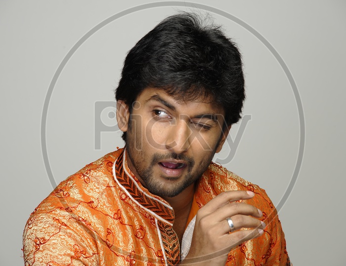 Image of Portrait Of Actor Nani or Telugu Film Actor Or Tollywood Actor ...