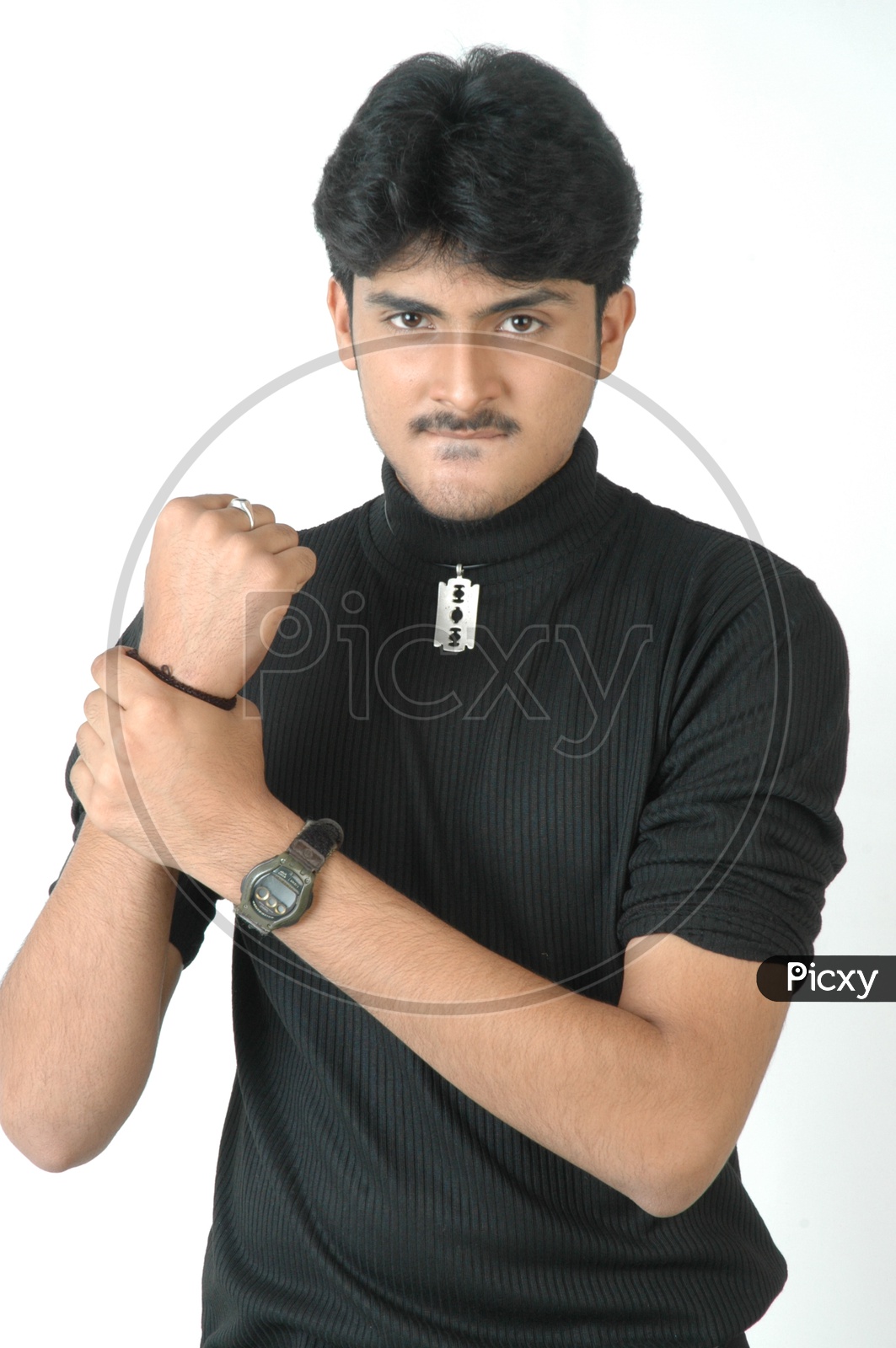 Image of Portrait Of a Angry Indian Young Man With His Fist Tripping ...