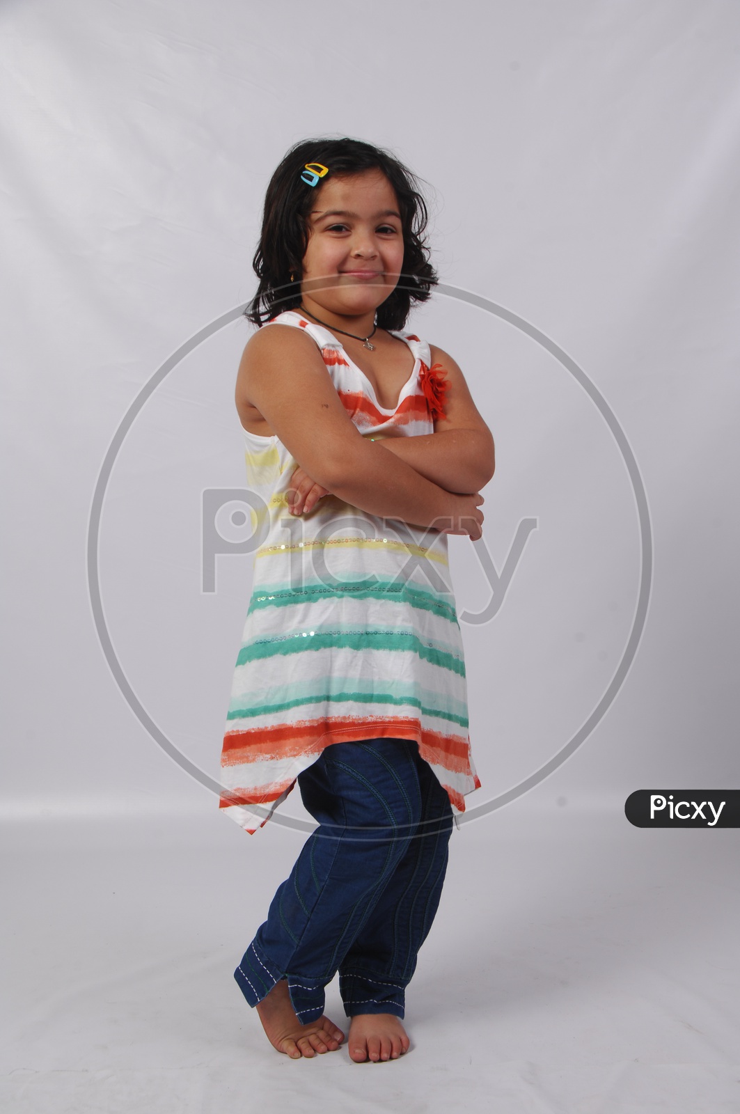 Image of Portrait Of a Cute and Chubby indian Girl Child With Smile ...