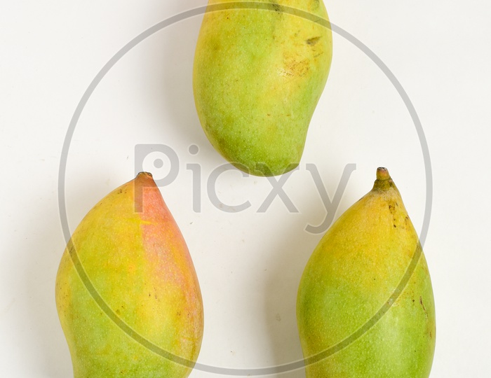 Image of Totapuri or Collector mangoes in a basket.-GR668751-Picxy