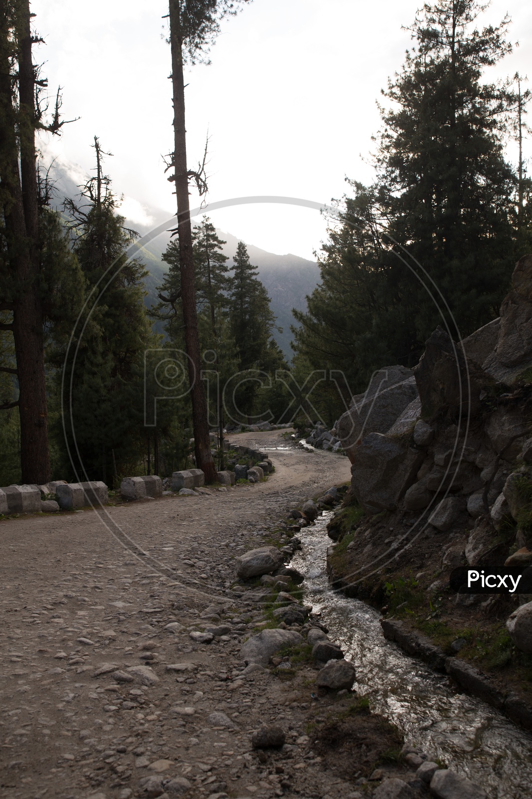 Image of Water Flowing On Channels On Road side Of Village Roads ...