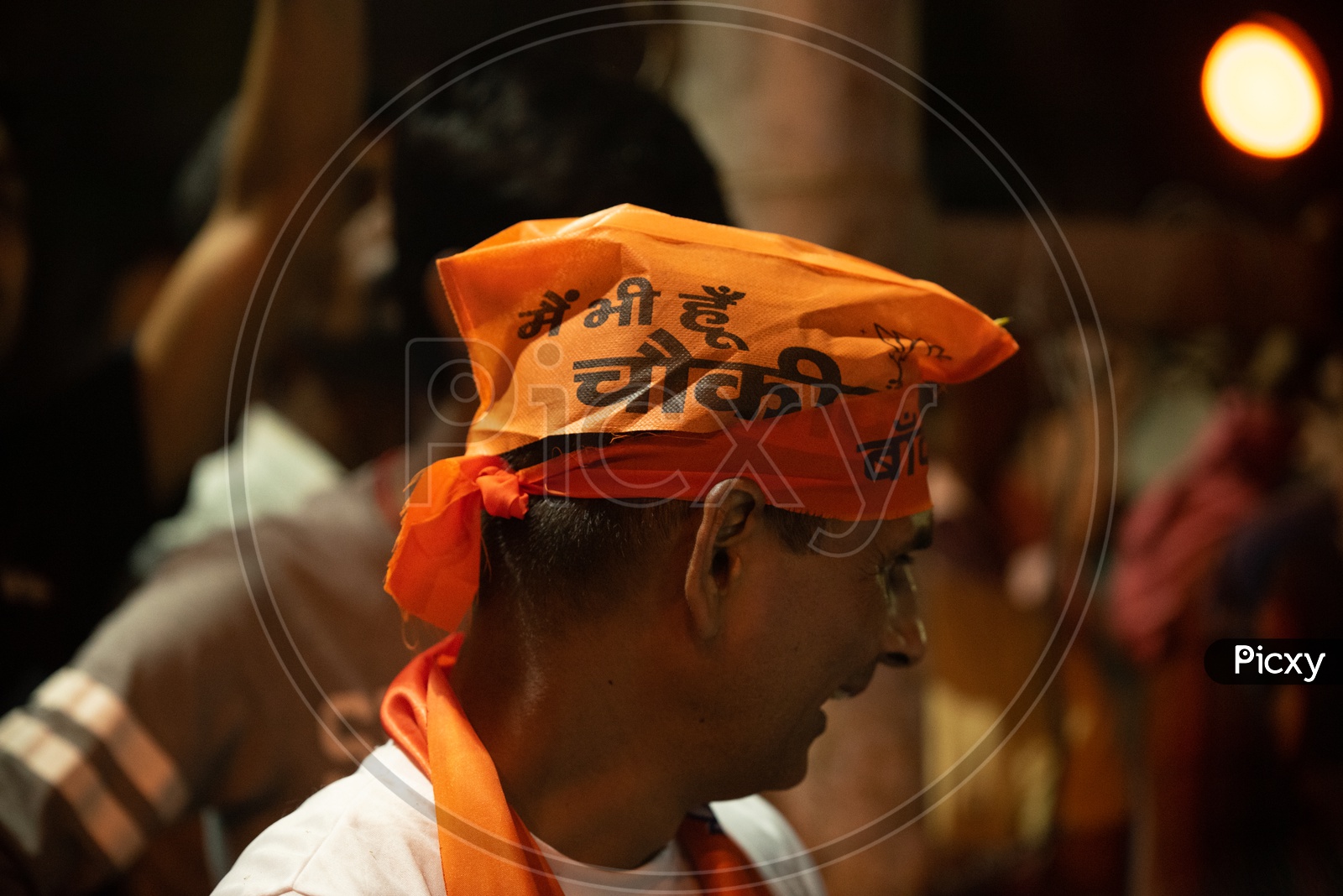 Image of BJP Party Supporters Wearing The Party Caps At Election ...
