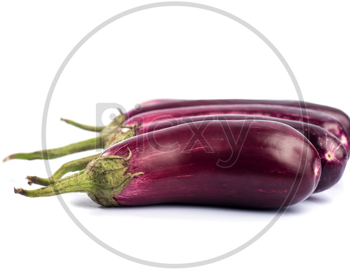 Image of Egg Plant Or Brinjal Or Baigan Or Aubergine Vegetable on an ...