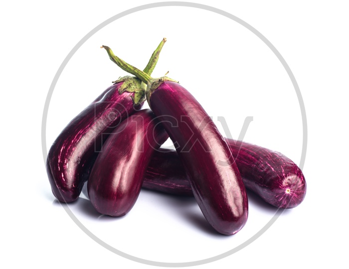 Image of Egg Plant Or Brinjal Or Baigan Or Aubergine Vegetable on an ...