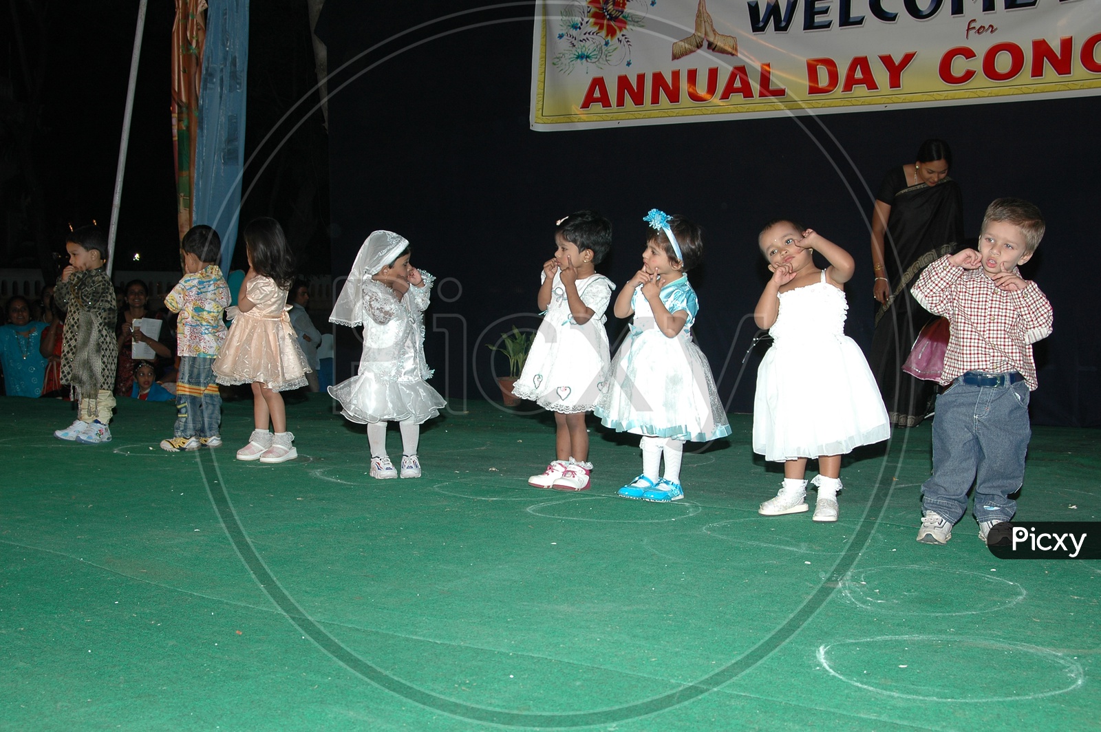 Image of Children Performing on a Stage In a Cultural Event Or In a ...