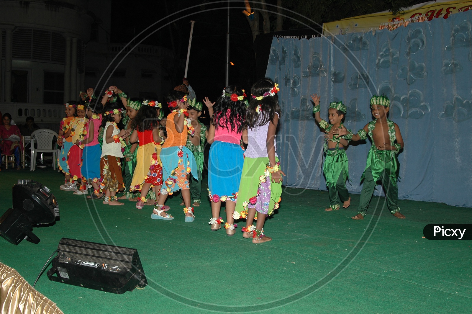 Image of Children Performing on a Stage In a Cultural Event Or In a ...