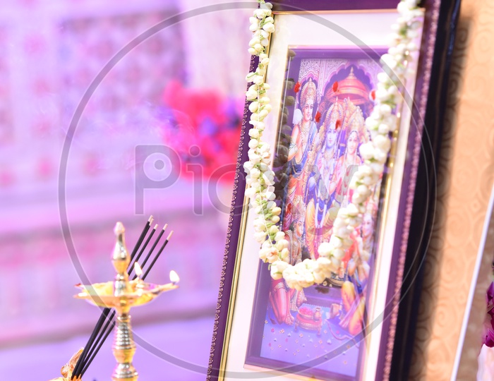 Image of Indian Hindu god Photo Frames In Pooja Places-VM927625-Picxy