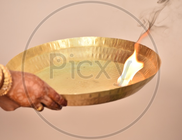 Image of Haarathi or Aarti Plate-IE034103-Picxy
