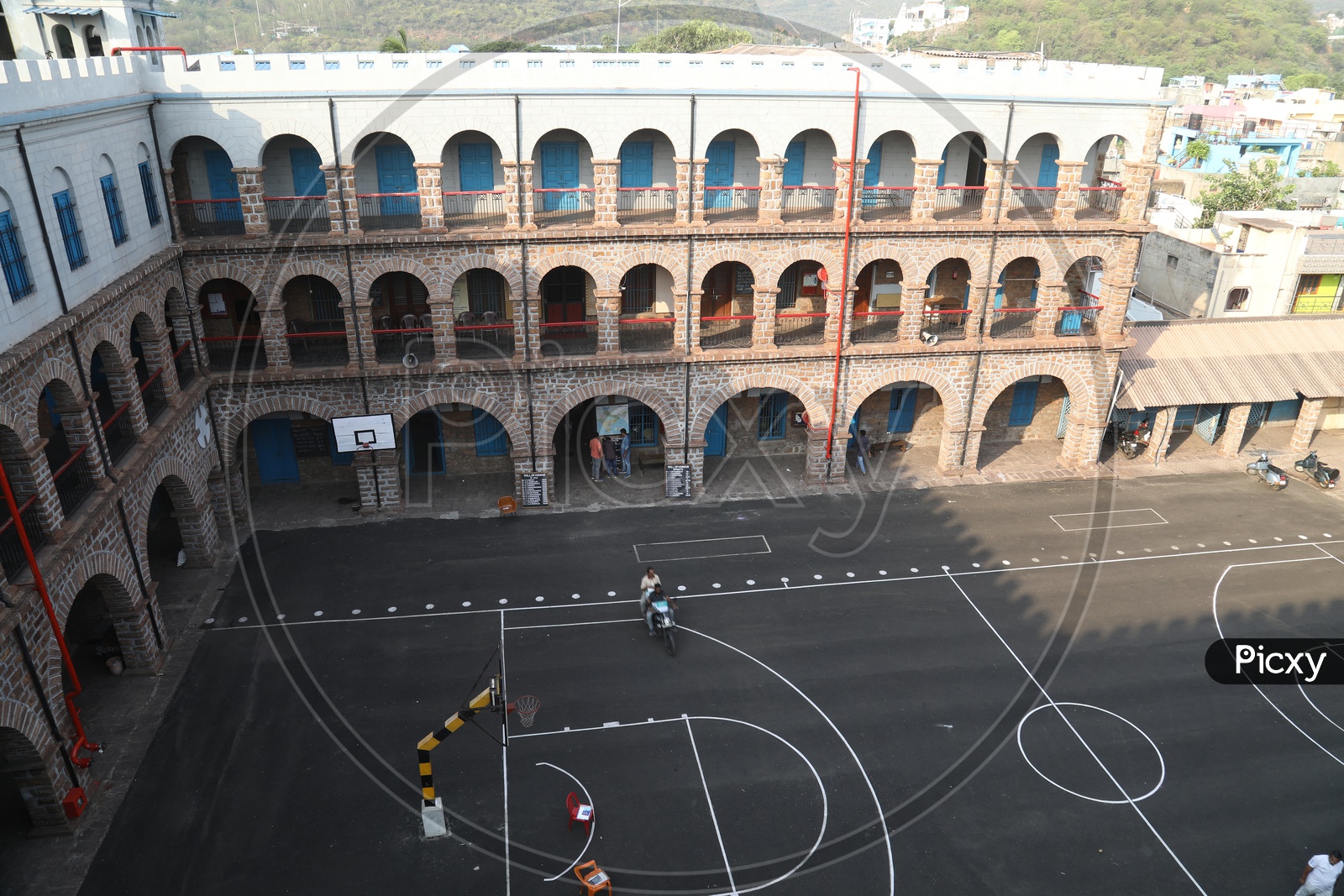 Image of Aerial View Of a Basketball In a School Compound-RU300162-Picxy