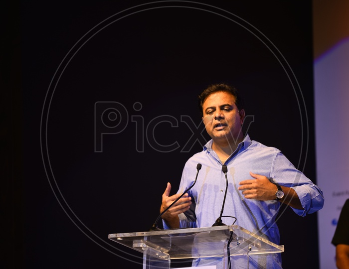 Image of Kalvakuntla Taraka Rama Rao ( KTR ) Speaking On Dias At Made ...