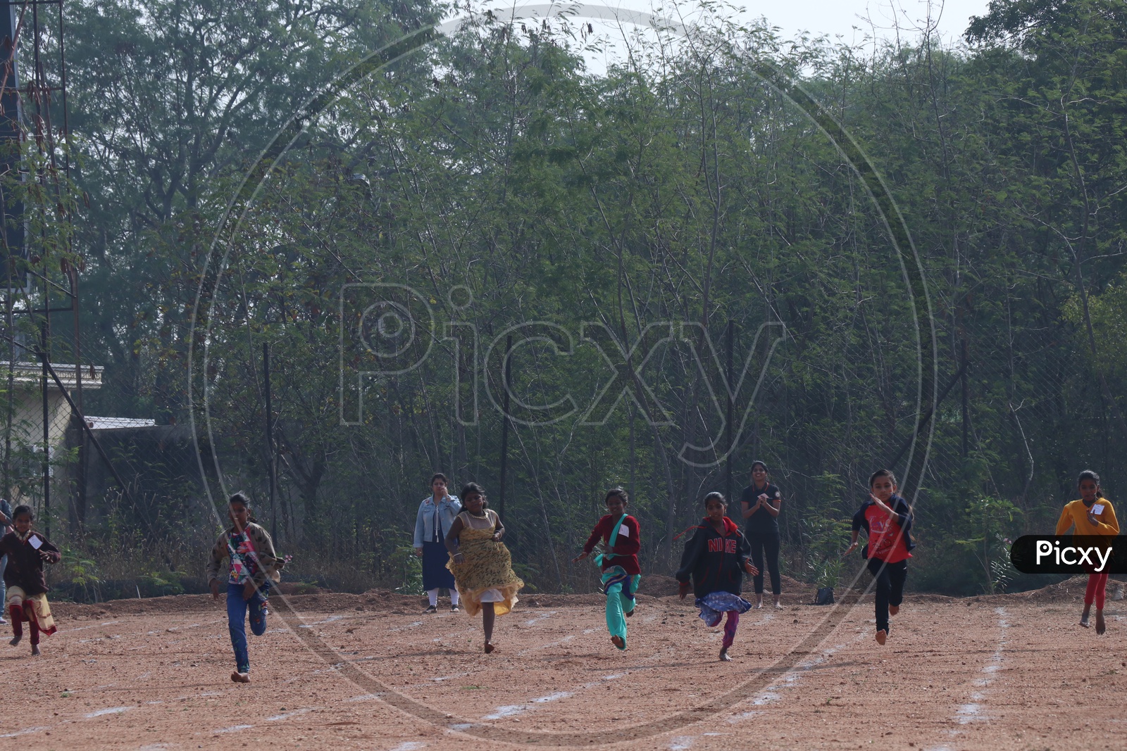Image of Girl Students Participating In a School Running Race ...