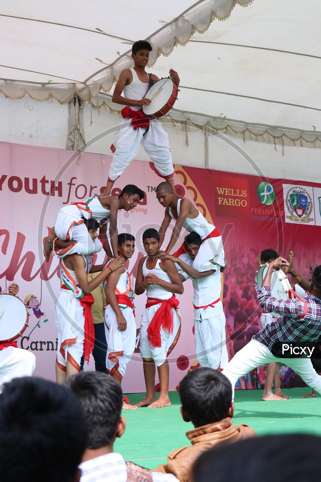 Image of Indian Young School Children or Students Performing With ...