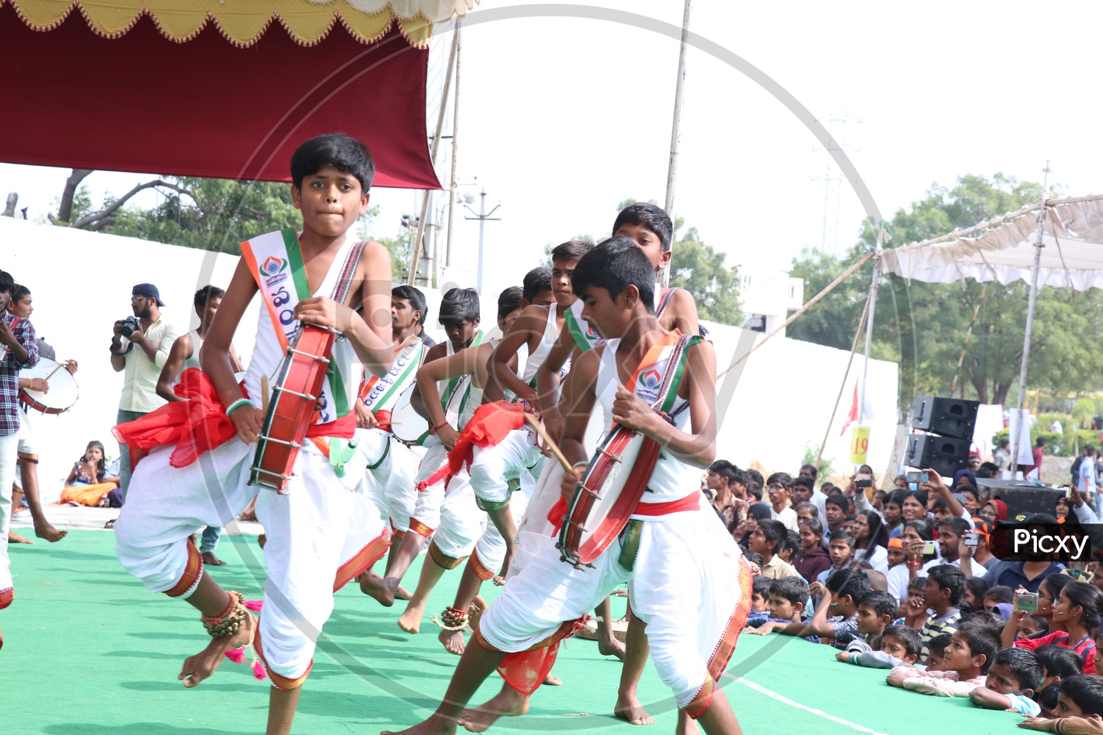 Image of Indian Young School Children or Students Performing With ...