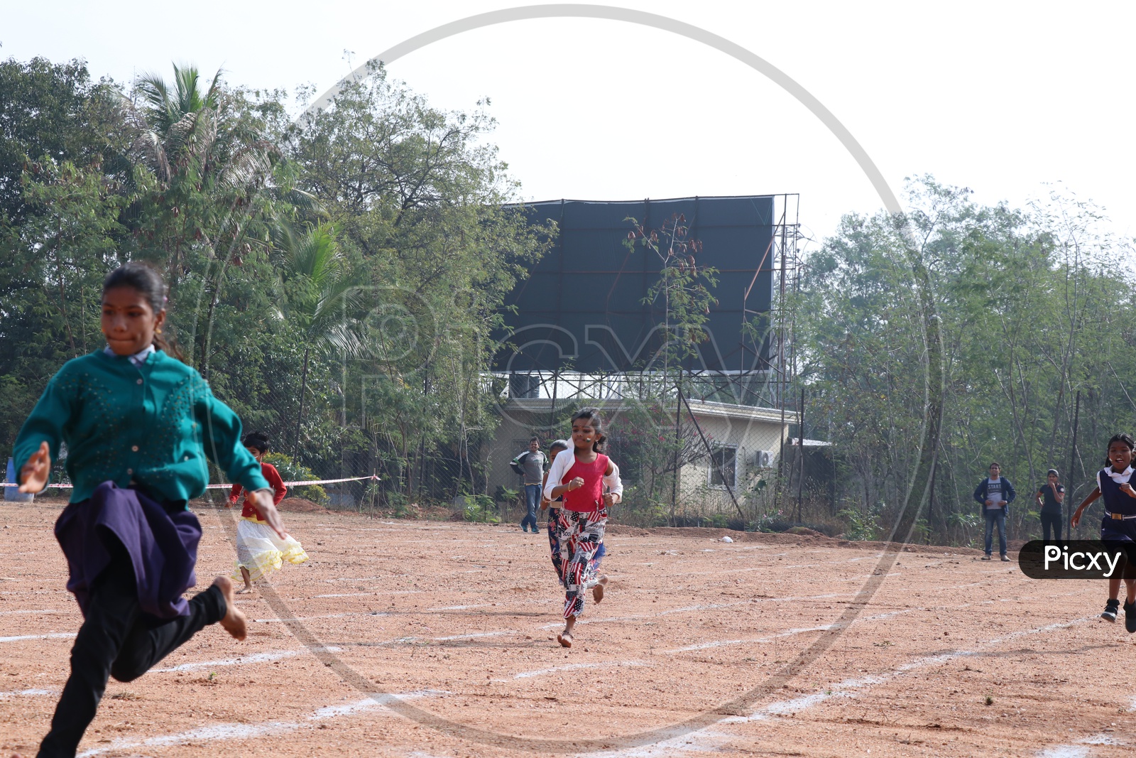 Image of Girl Students Participating In a School Running Race ...