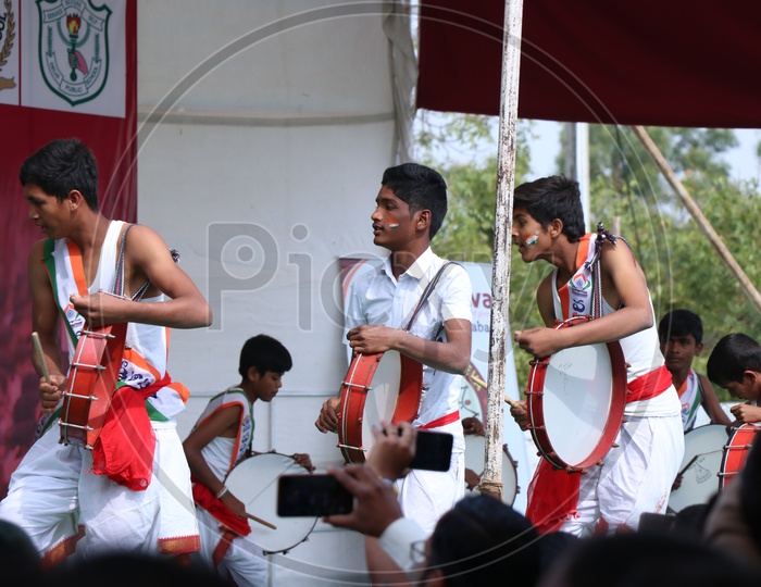Image of Indian Young School Children or Students Performing With ...
