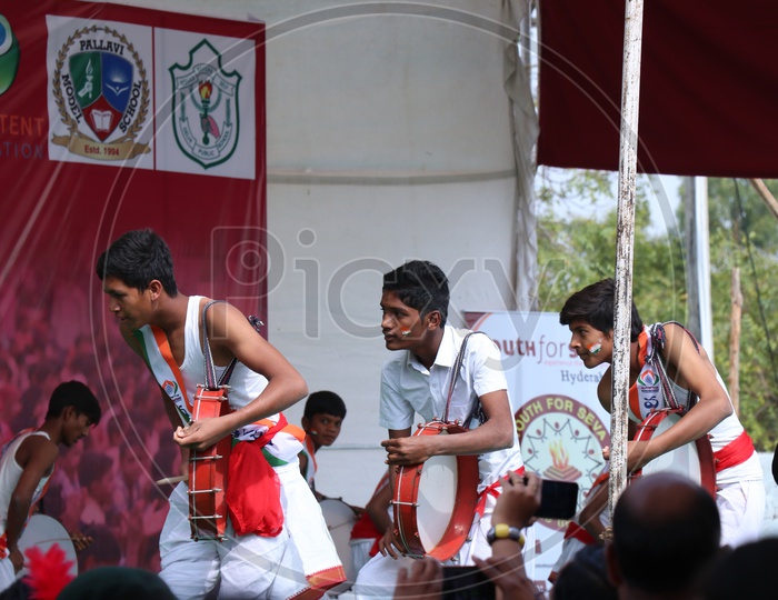Image of Indian Young School Children or Students Performing With ...