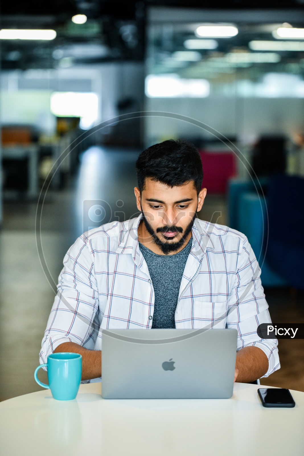 Image of Focused Serious Working Indian Professional IT Employee Young ...