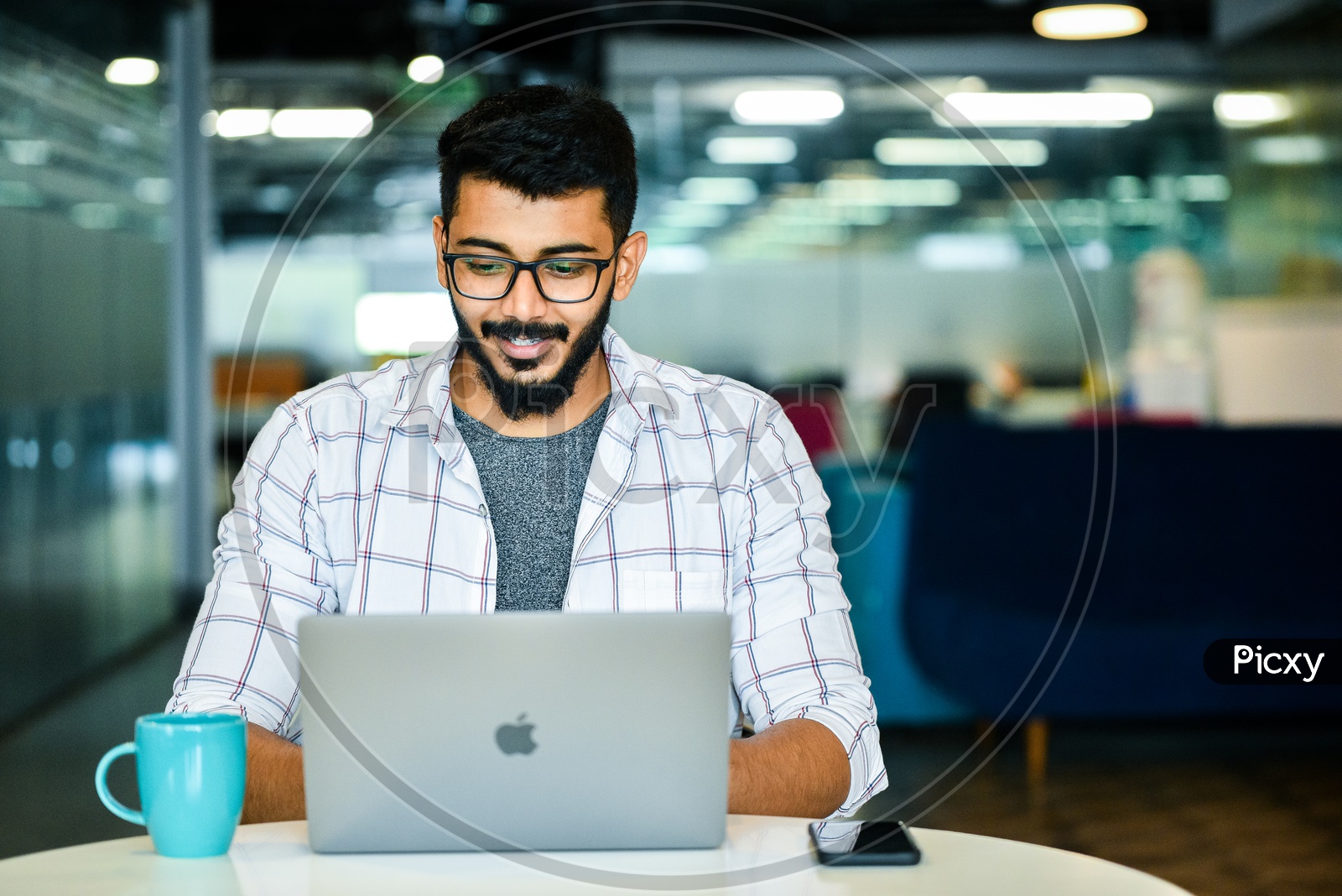 Image of Indian Professional IT Employee Young Man Student Happily ...