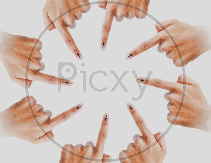 Image of Voter Showing Inked Finger After Casting Vote In Elections ...