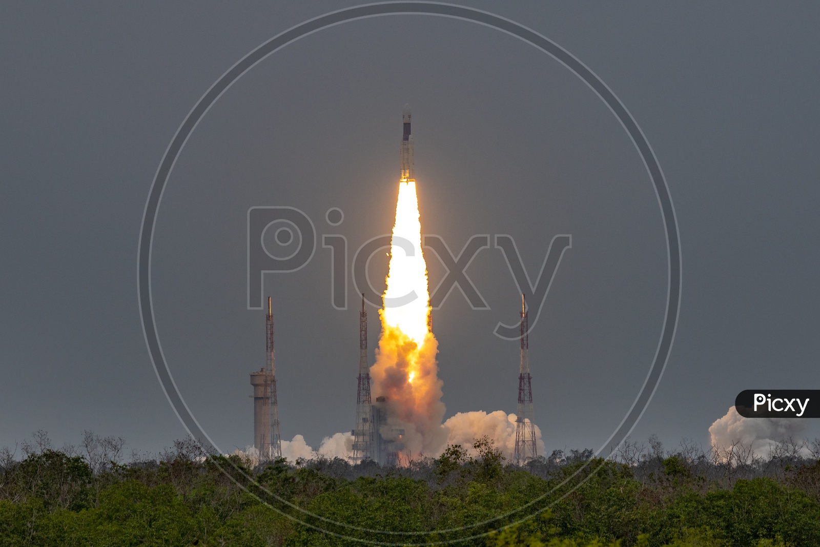 Image of GSLV Mk III M1 Or Chandrayaan 2 Spacecraft or Rocket Takeoff ...