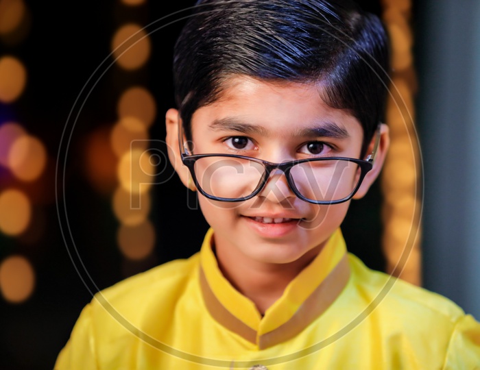 Image of Indian Young Boy Or Child Or Kid Wearing Spectacles And Posing ...