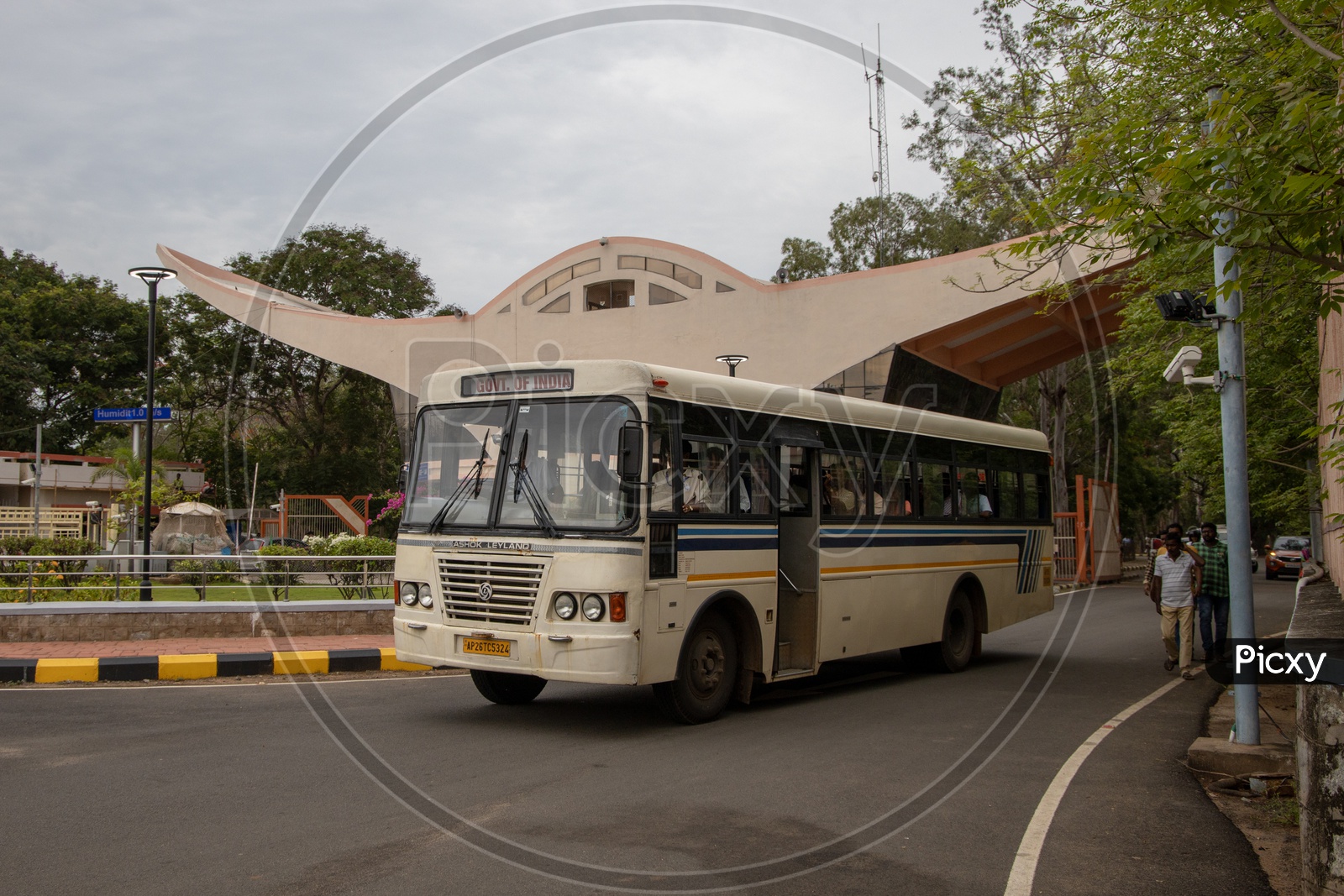 Image of ISRO Employees Bus passing through Entrance Arch Or Security ...
