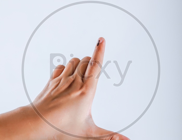 Image of Indian Voter Hands Showing Inked Finger After Casting Vote in ...
