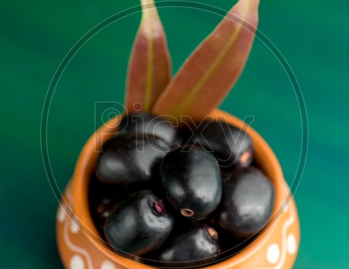 Image of Plum or Jamun Fruit or Jambolan Plum or Jumbul or Java Plum Or ...