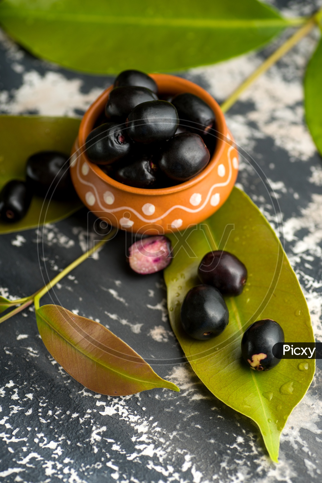 Image of Plum or Jamun Fruit or Jambolan Plum or Jumbul or Java Plum Or ...