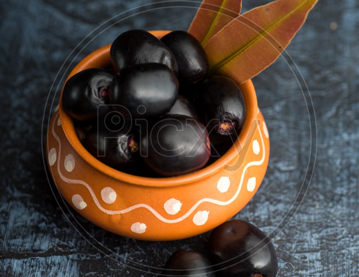 Image of Plum or Jamun Fruit or Jambolan Plum or Jumbul or Java Plum Or ...