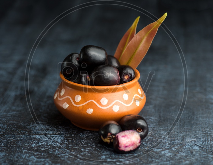 Image of Plum or Jamun Fruit or Jambolan Plum or Jumbul or Java Plum Or ...