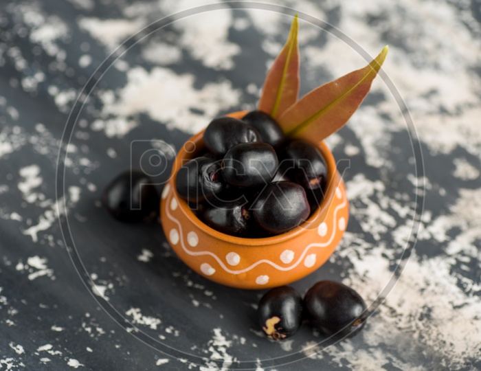 Image of Plum or Jamun Fruit or Jambolan Plum or Jumbul or Java Plum Or ...
